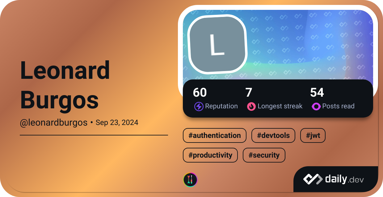 Leonard Burgos (@leonardburgos) | daily.dev