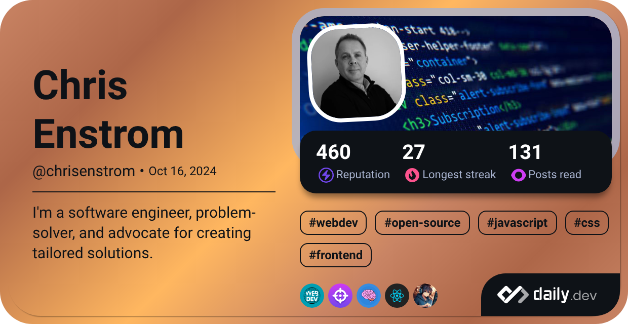 Chris Enstrom (@chrisenstrom) | daily.dev