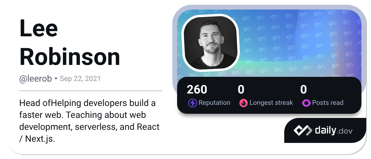 Recent posts by Lee Robinson (@leerob) | daily.dev