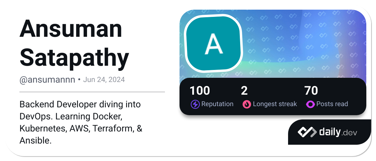 Ansuman Satapathy (@ansumannn) | daily.dev