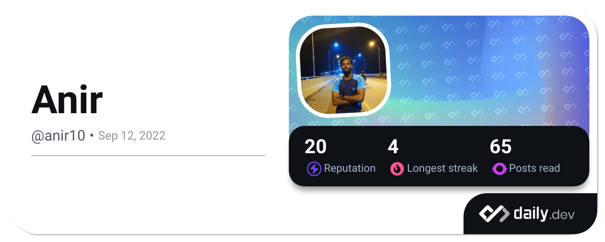 Anir (@anir10) | daily.dev
