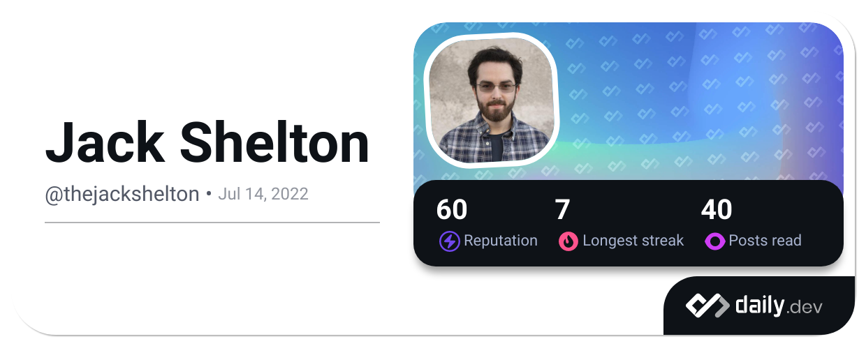 Jack Shelton (@thejackshelton) | daily.dev