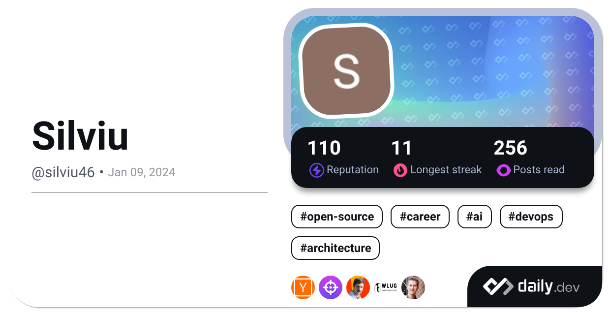 Silviu (@silviu46) | daily.dev