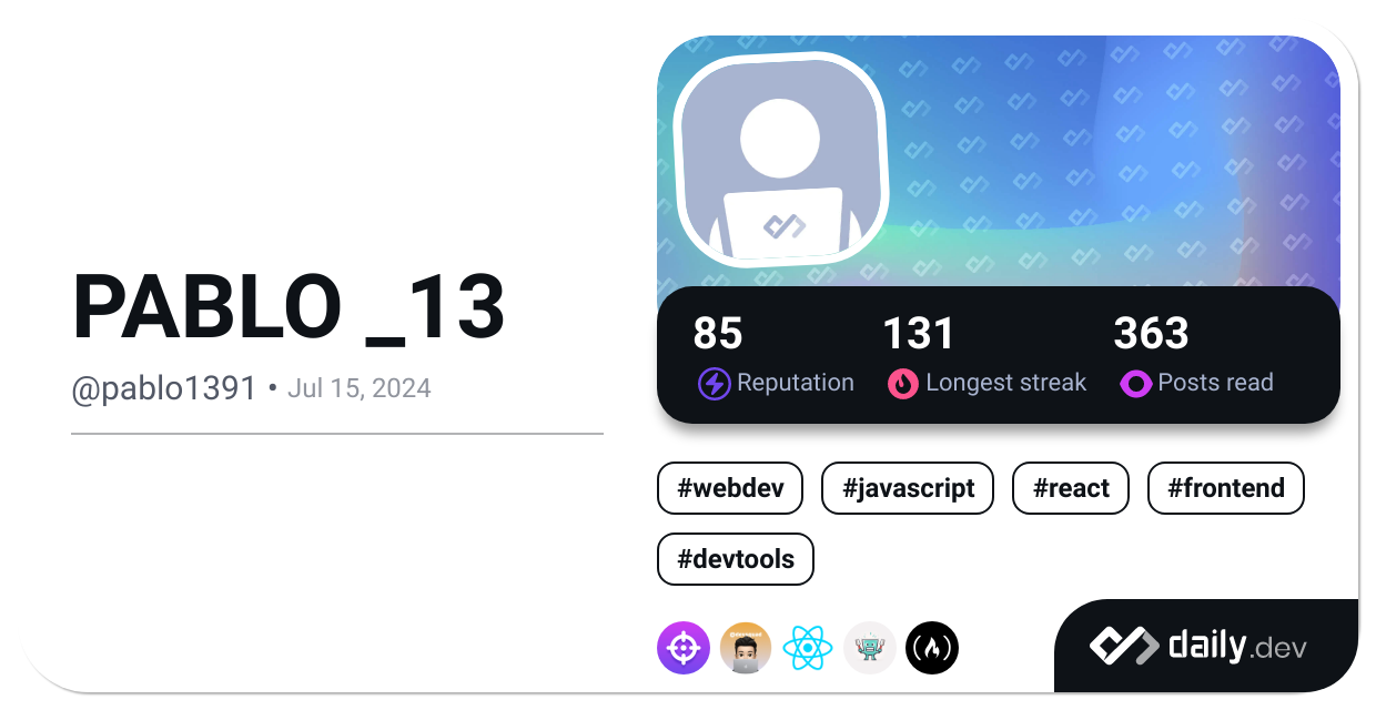 PABLO _13 (@pablo1391) | daily.dev