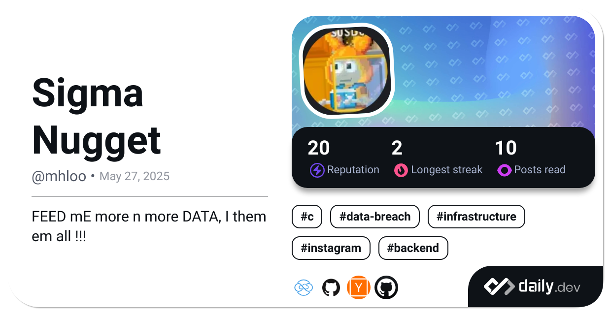 Sigma Nugget (@mhloo) | daily.dev