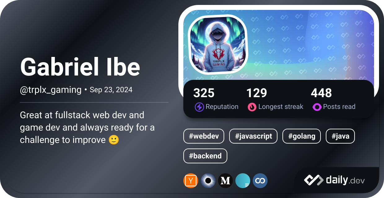 Gabriel Ibe (@trplx_gaming) | daily.dev