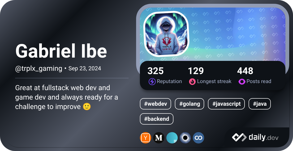 Gabriel Ibe (@trplx_gaming) | daily.dev