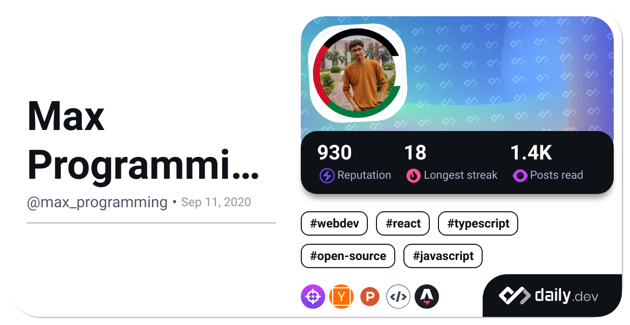 Max Programming 🇵🇸 (@max_programming) | daily.dev