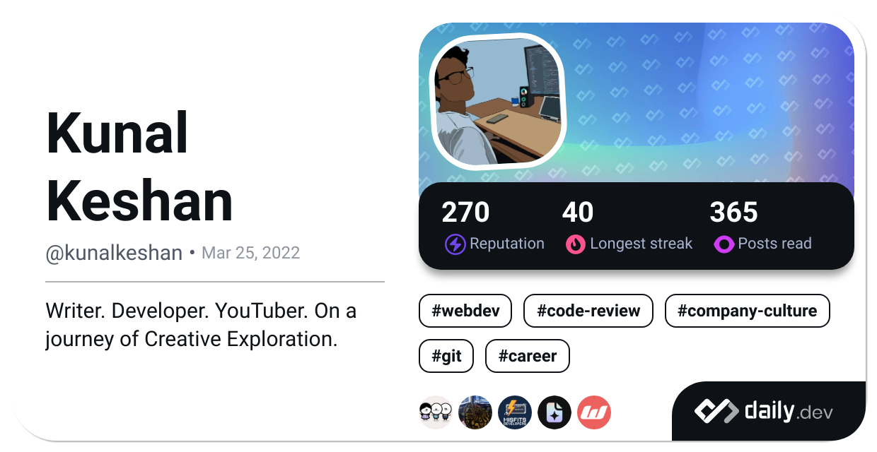 Kunal Keshan (@kunalkeshan) | daily.dev