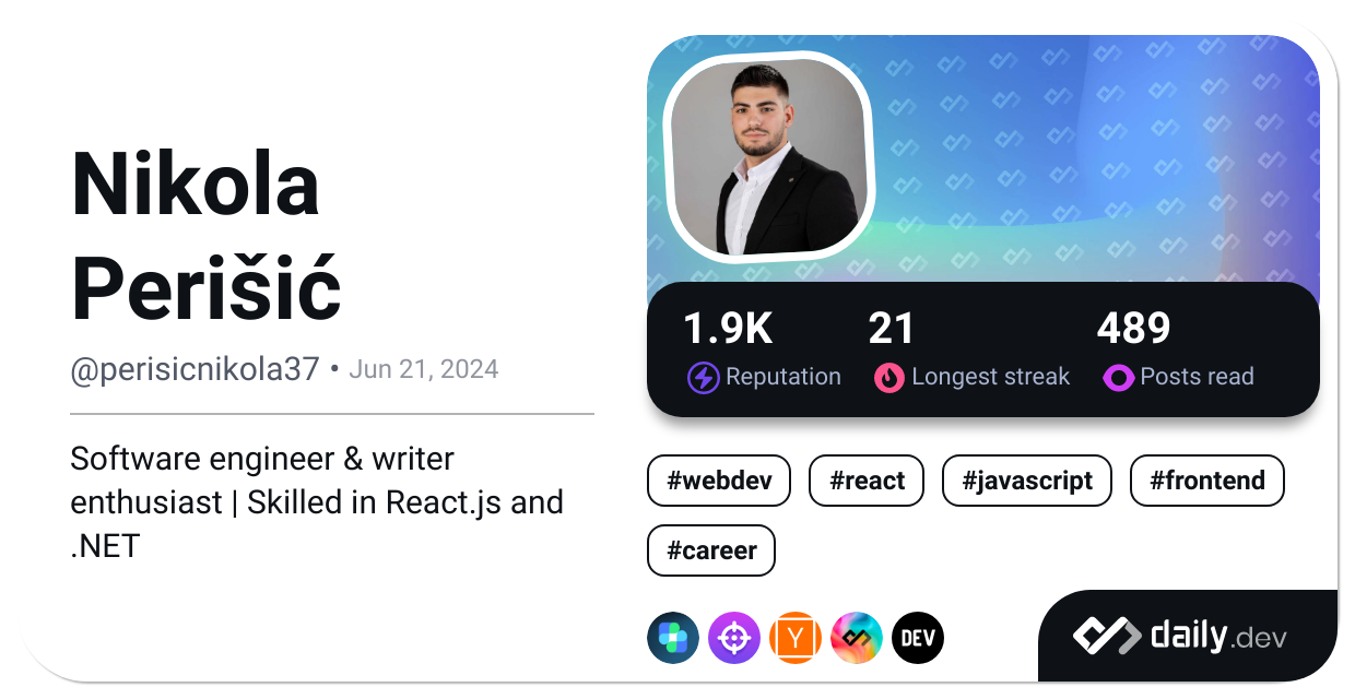 Nikola Perišić (@perisicnikola37) | daily.dev