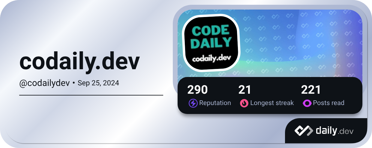 Recent posts by codaily.dev (@codailydev) | daily.dev