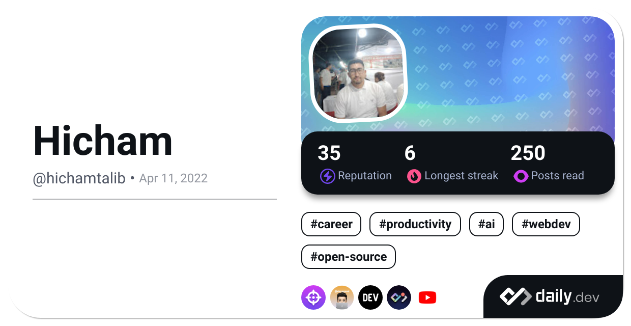 Hicham (@hichamtalib) | daily.dev