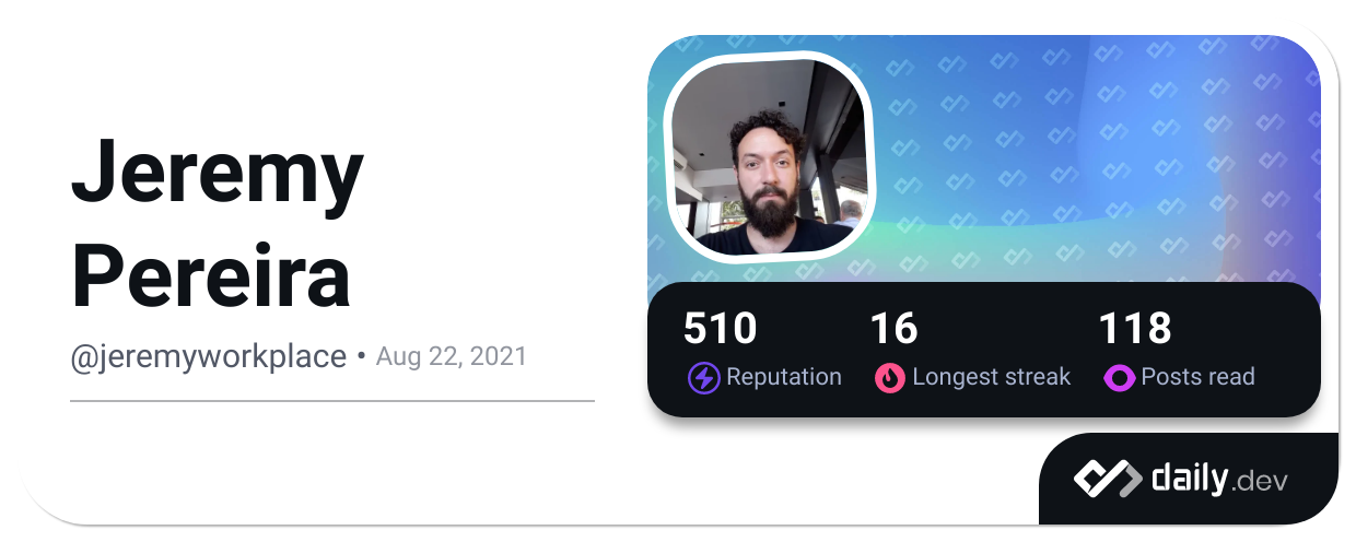 Jeremy Pereira (@jeremyworkplace) | daily.dev