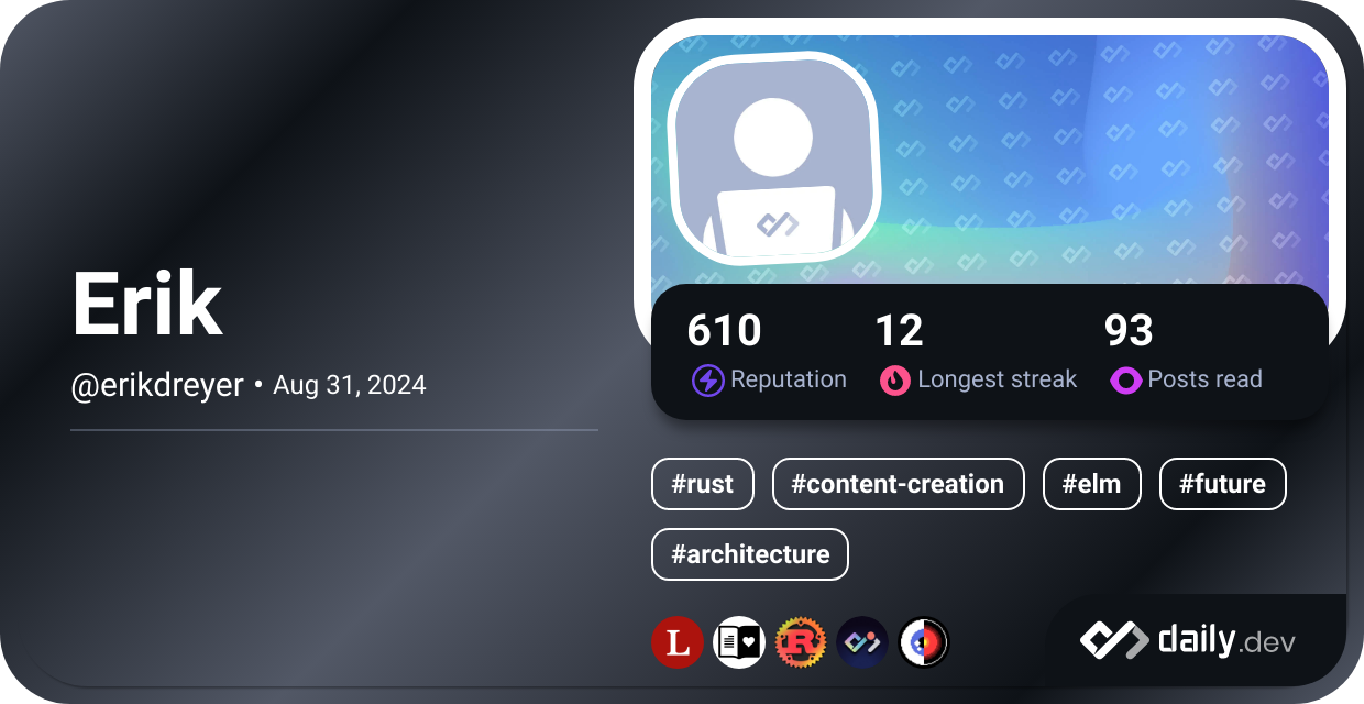 Erik (@erikdreyer) | daily.dev