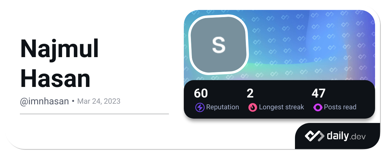 Najmul Hasan (@imnhasan) | daily.dev
