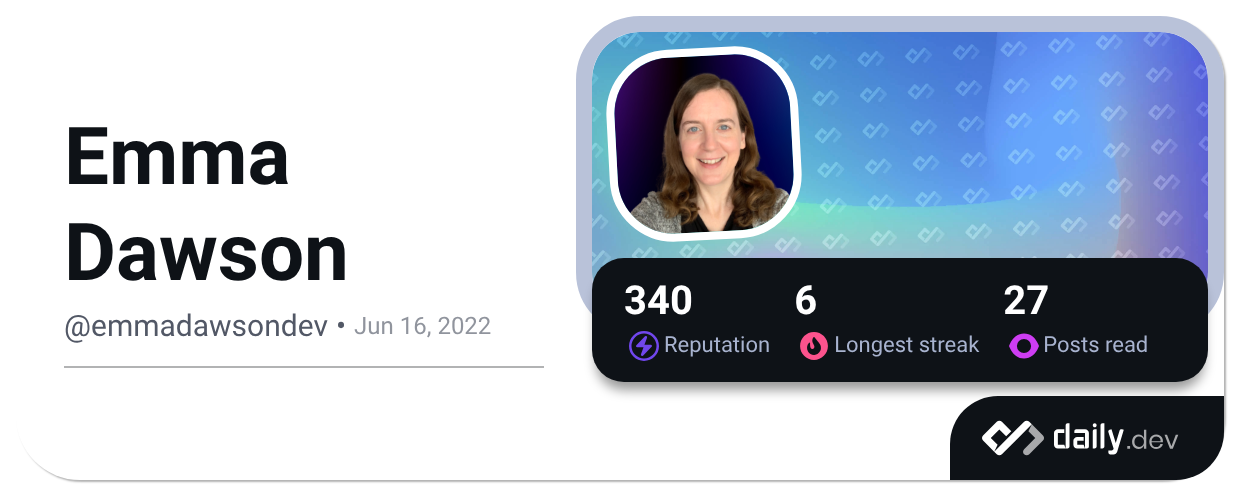 Emma Dawson (@emmadawsondev) | daily.dev