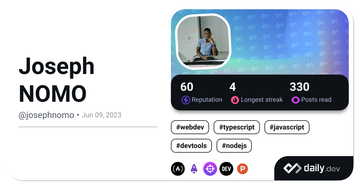 Joseph NOMO (@josephnomo) | daily.dev
