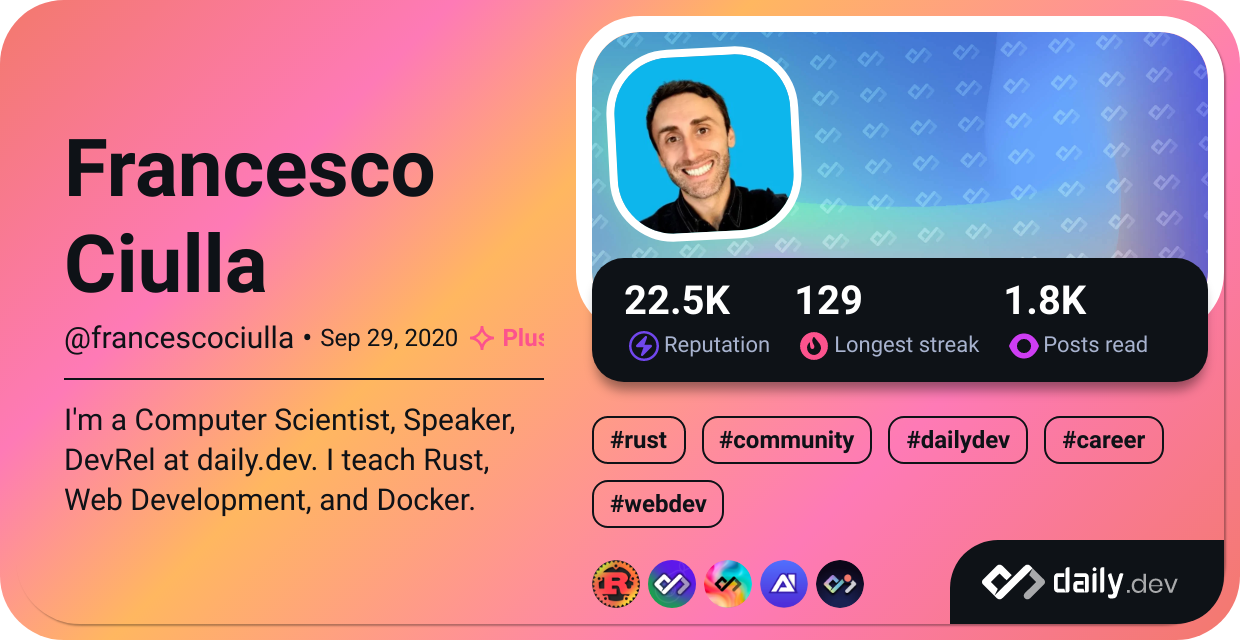 Recent posts by Francesco Ciulla (@francescociulla) | daily.dev