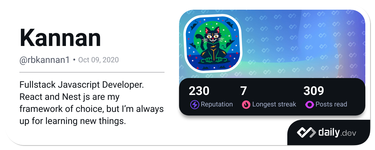 Kannan (@rbkannan1) | daily.dev
