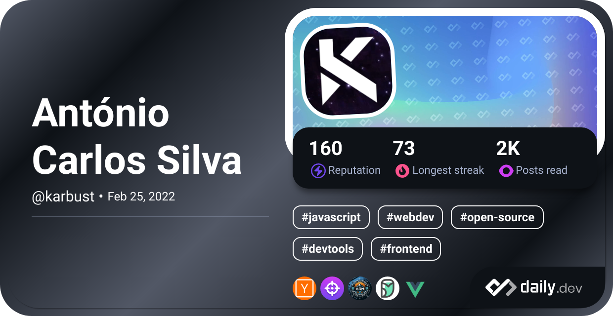 António Carlos Silva (@karbust) | daily.dev