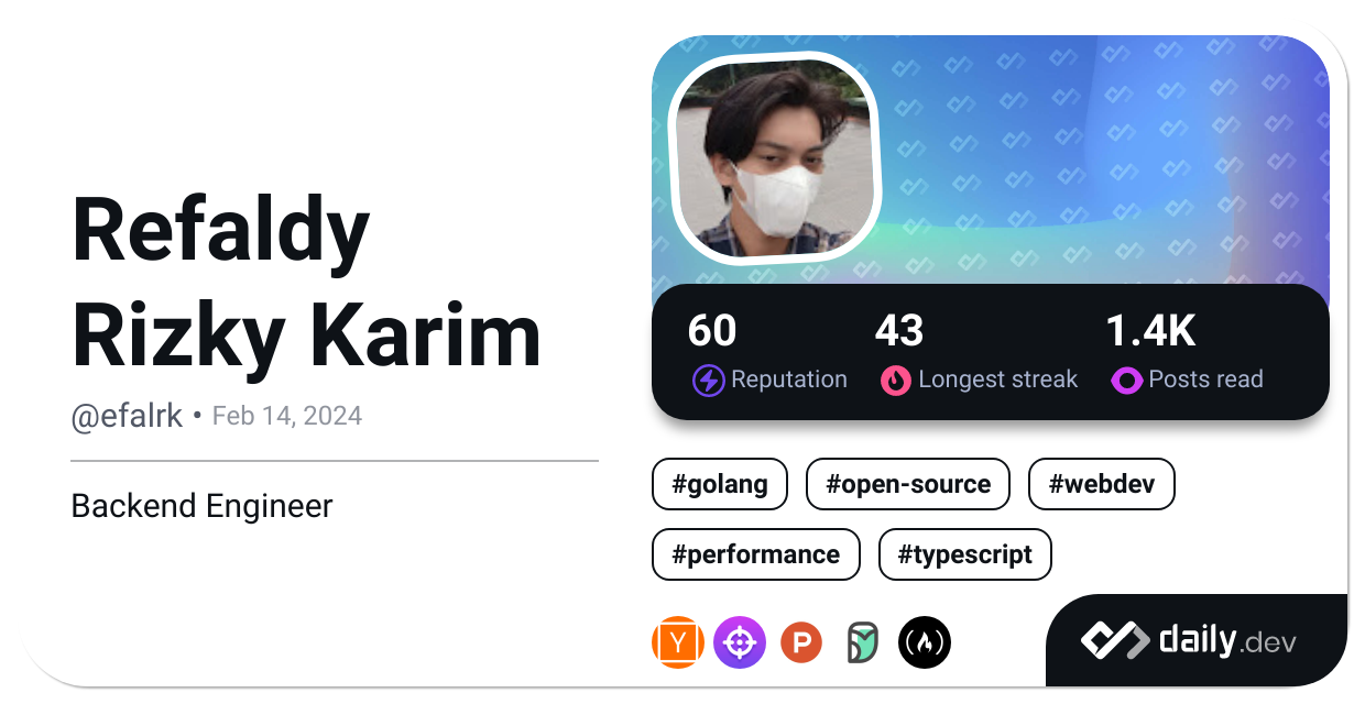Refaldy Rizky Karim (@efalrk) | daily.dev