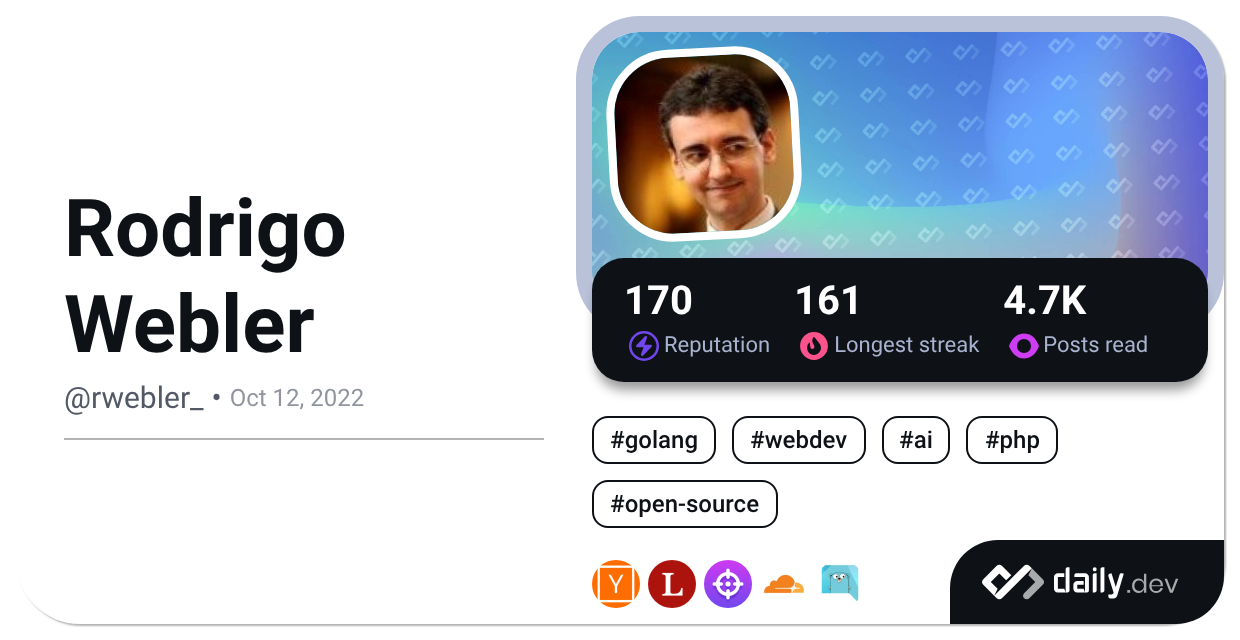 Rodrigo Webler (@rwebler_) | daily.dev