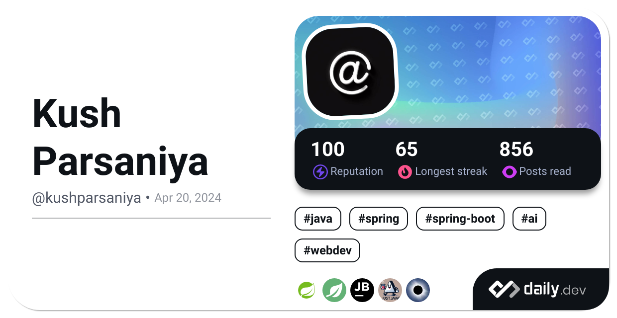 Kush Parsaniya (@kushparsaniya) | daily.dev