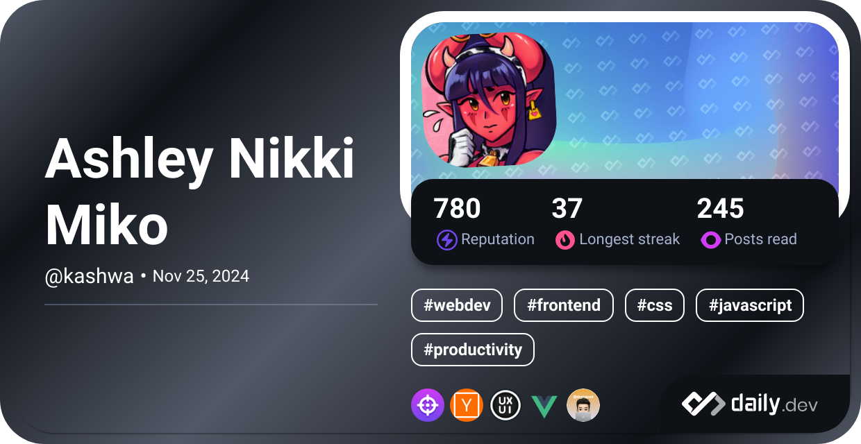 Posts upvoted by Ashley Nikki Miko (@kashwa) | daily.dev
