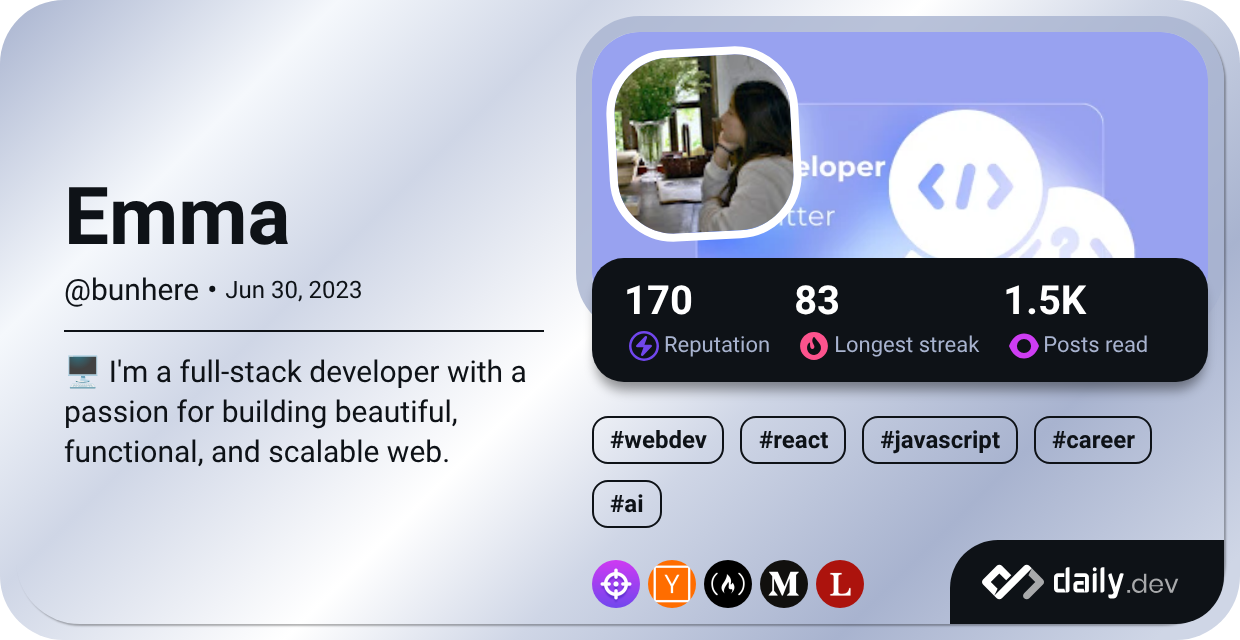 Emma (@bunhere) | daily.dev