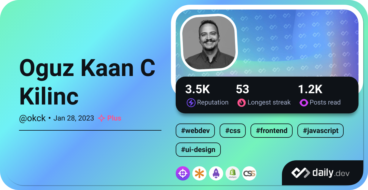 Oguz Kaan C Kilinc (@okck) | daily.dev