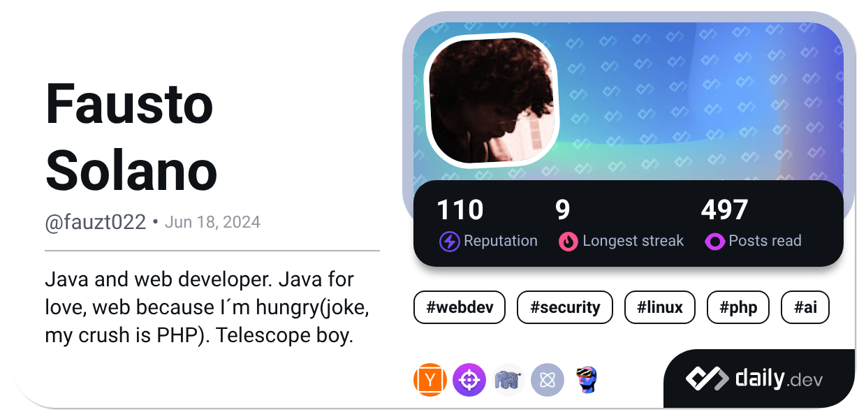Fausto Solano (@fauzt022) | daily.dev