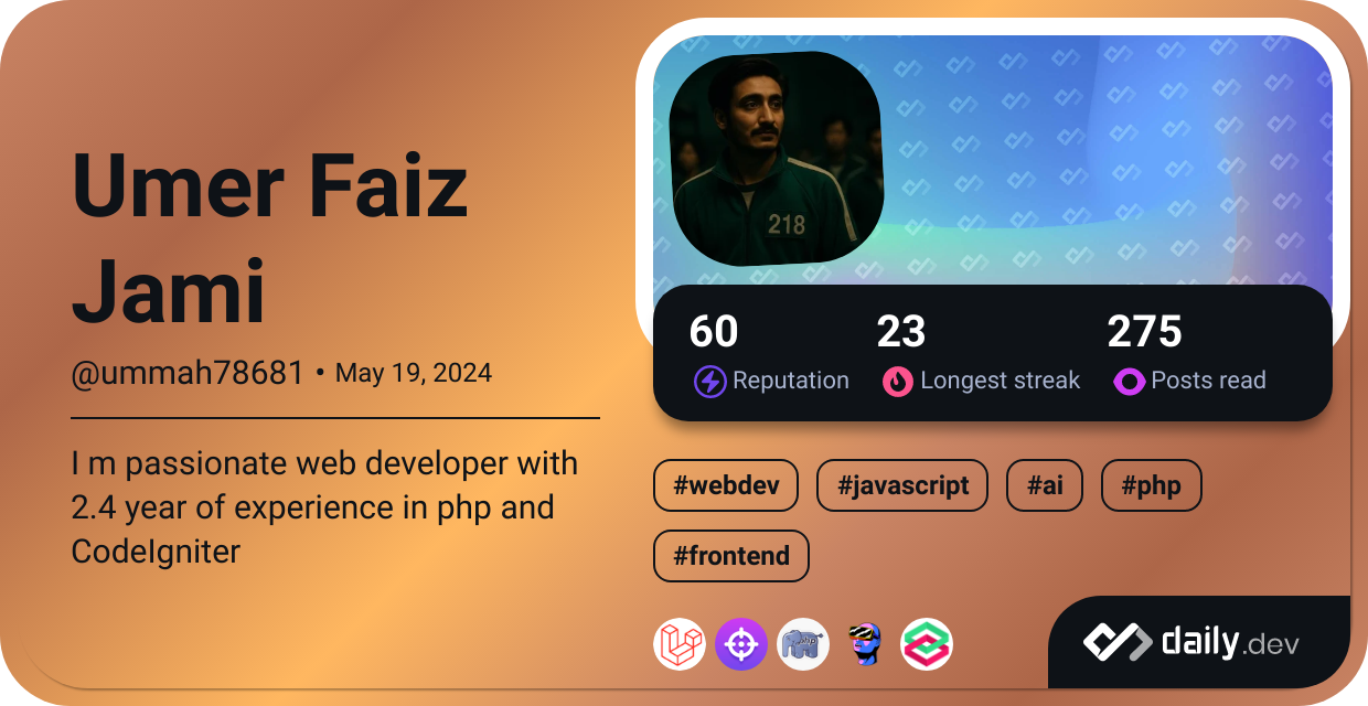Umer Faiz Jami (@ummah78681) | daily.dev