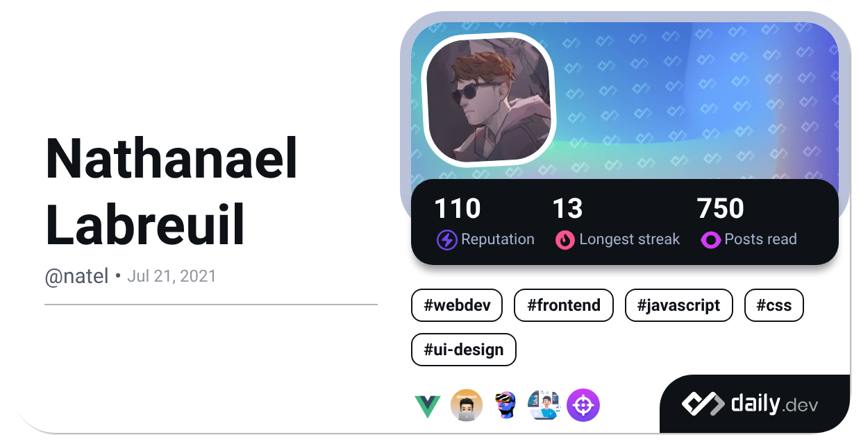 Nathanael Labreuil (@natel) | daily.dev
