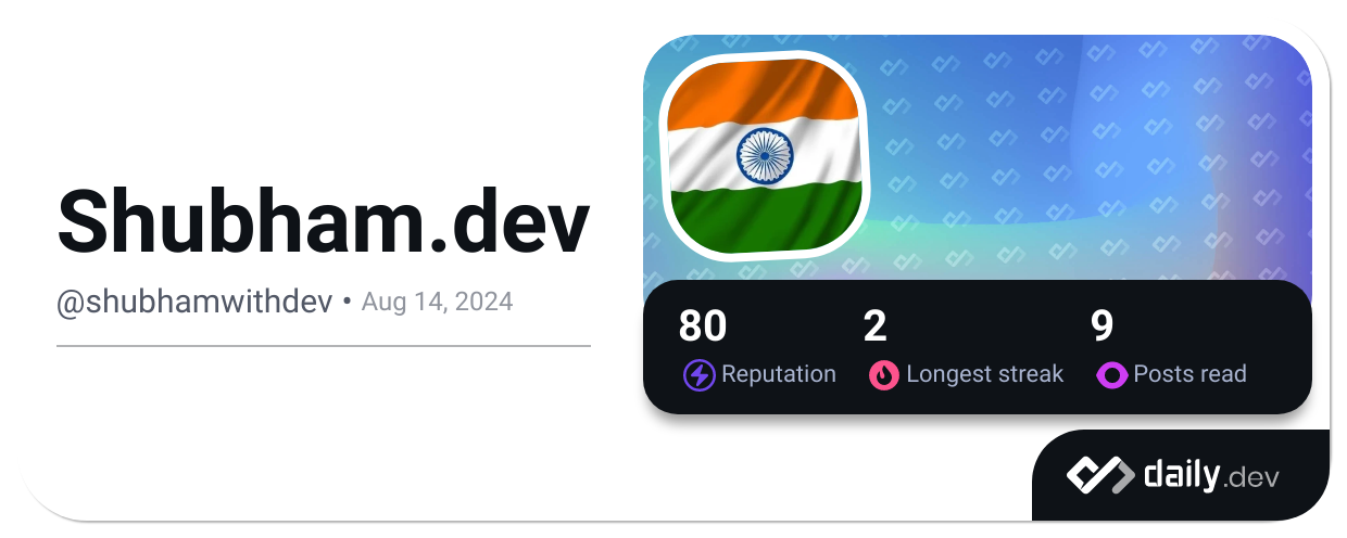 Shubham.dev (@shubhamwithdev) | daily.dev