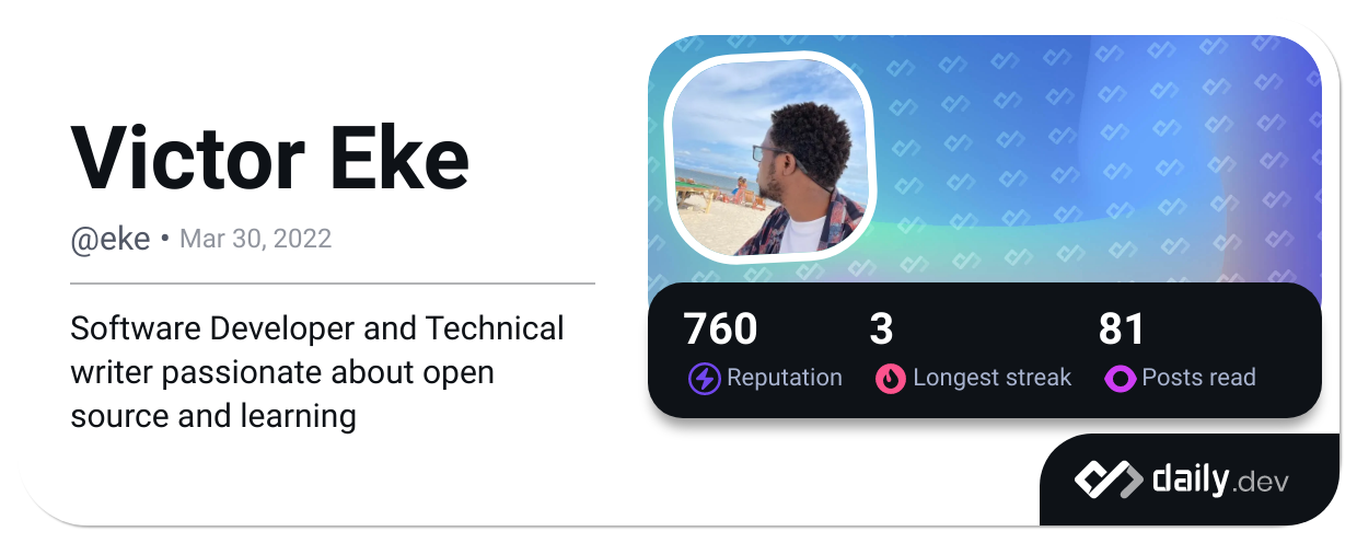Victor Eke (@eke) | daily.dev