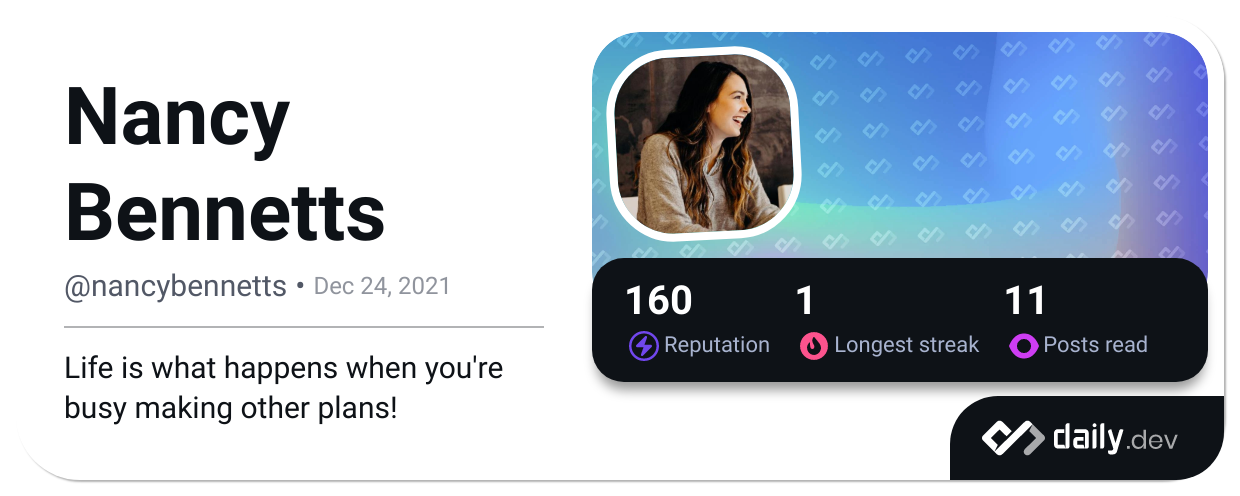 Nancy Bennetts (@nancybennetts) | daily.dev