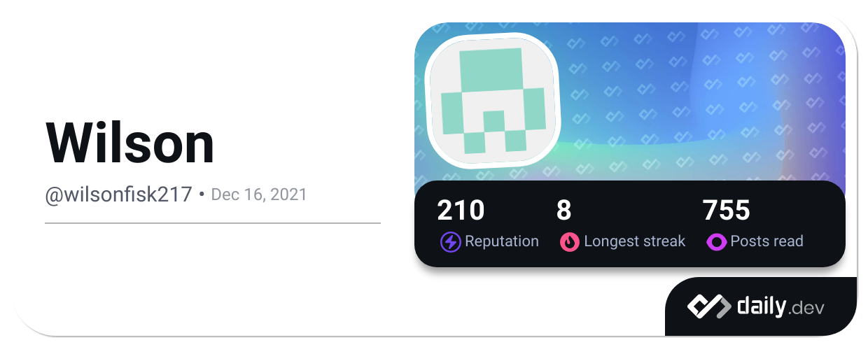 Posts with replies by Wilson (@wilsonfisk217) | daily.dev