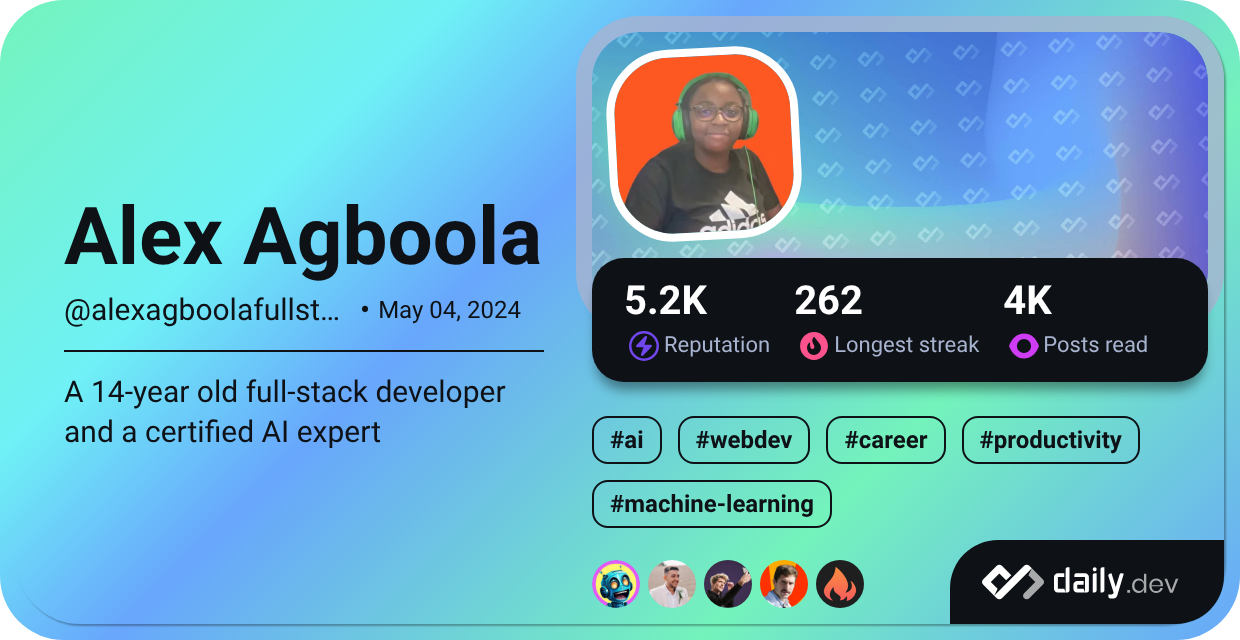 Recent posts by Alex Agboola (@alexagboolafullstack) | daily.dev