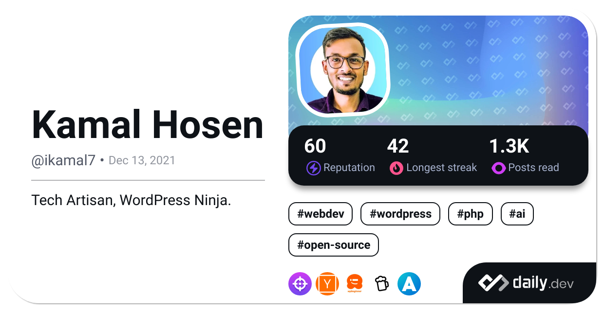 Kamal Hosen (@ikamal7) | daily.dev