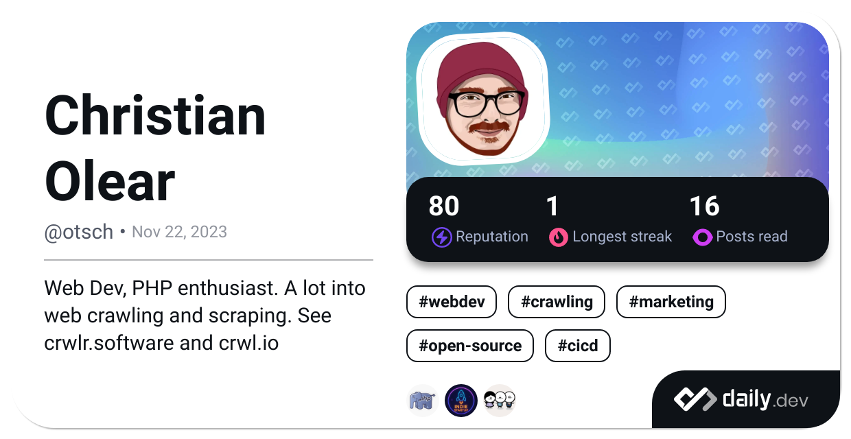Christian Olear (@otsch) | daily.dev