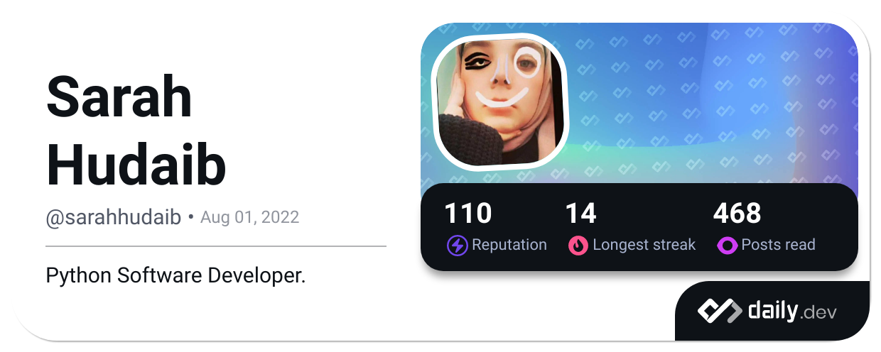 Sarah Hudaib (@sarahhudaib) | daily.dev