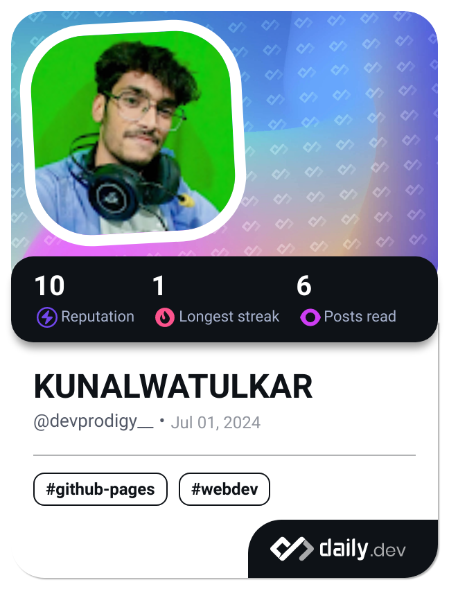 Devprodigyy (Kunal watulkar) · GitHub