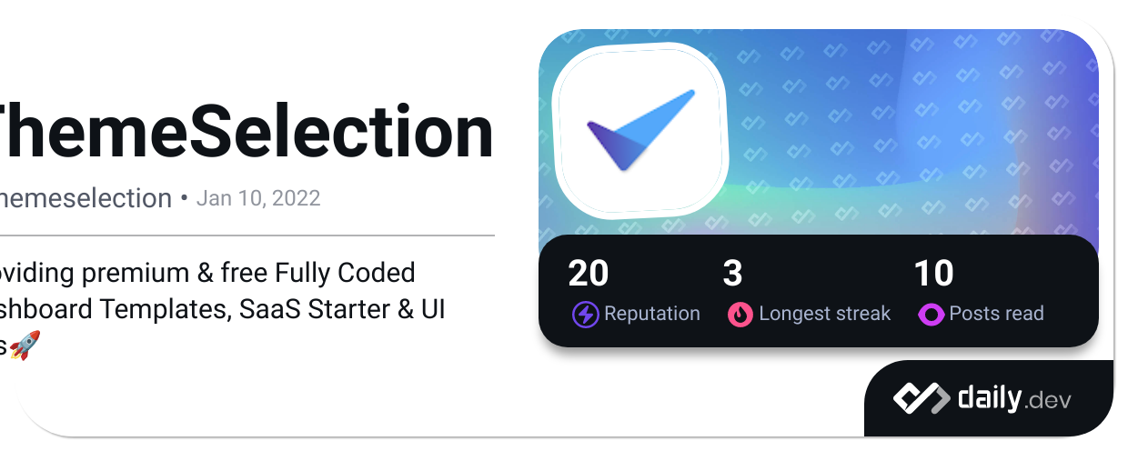 ThemeSelection (@themeselection) | daily.dev