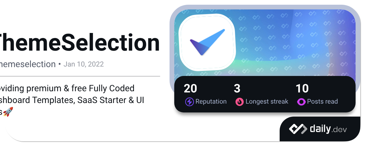 Recent posts by ThemeSelection (@themeselection) | daily.dev