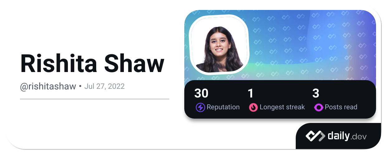 Rishita Shaw (@rishitashaw) | daily.dev