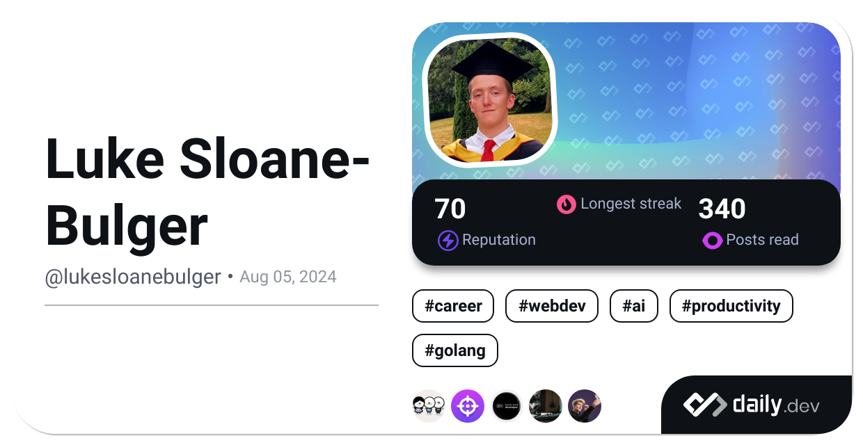 Luke Sloane-Bulger (@lukesloanebulger) | daily.dev