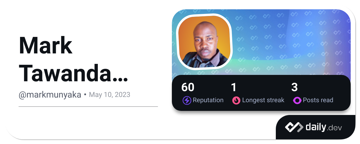 Recent posts by Mark Tawanda Munyaka (@markmunyaka) | daily.dev