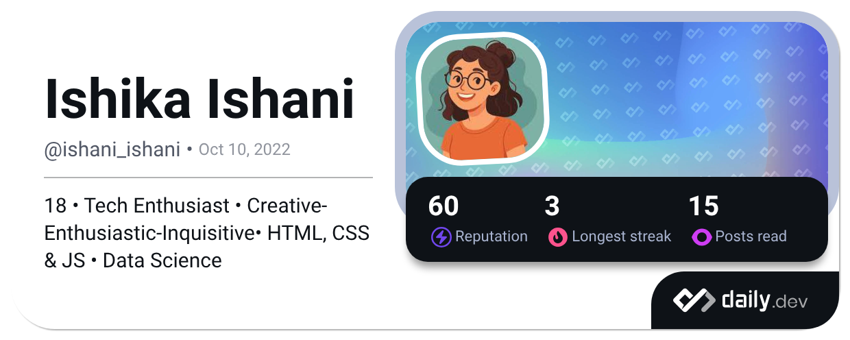 Ishika Ishani (@ishani_ishani) | daily.dev