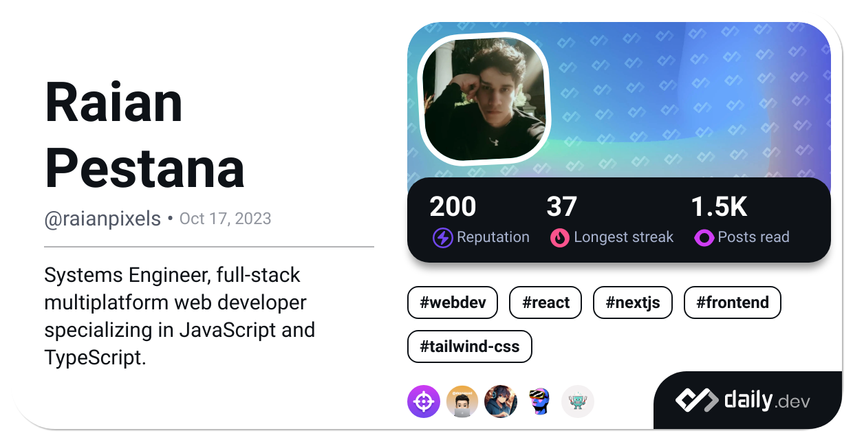 Raian Pestana (@raianpixels) | daily.dev