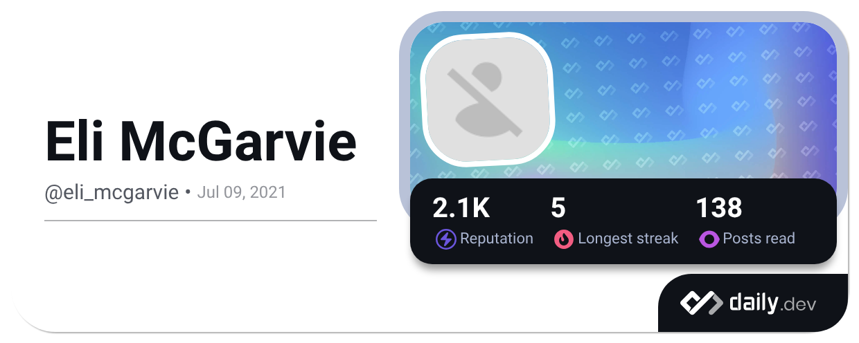 Eli McGarvie (@eli_mcgarvie) | daily.dev